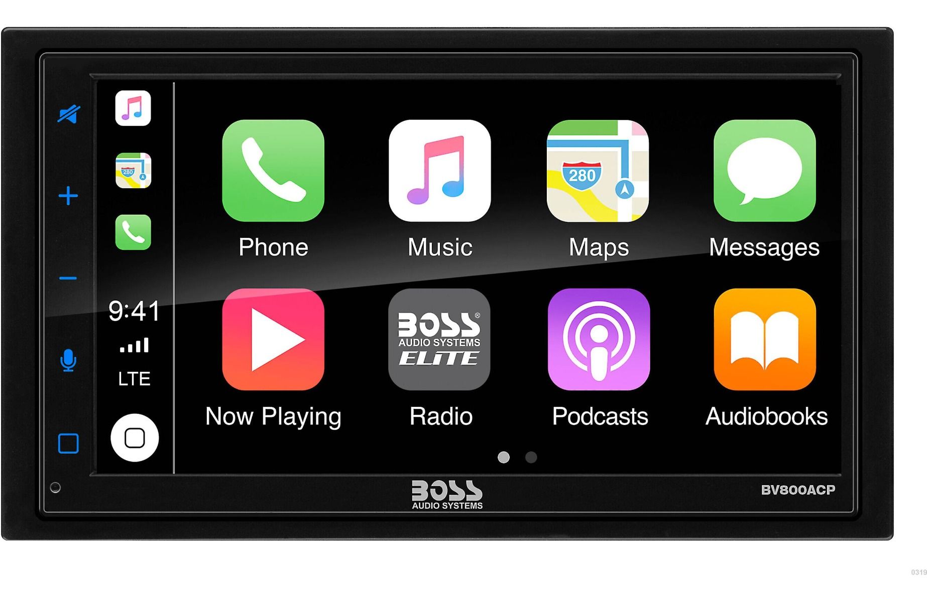 Boss Audio BV800ACP 6.75 Capacitive Digital Media Receiver with Apple Carplay Android Auto and Backup Camera Input