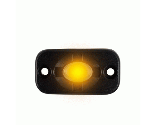 Heise HE-TL1A 12 Volt Marine Flush Mount (3) x 3 Watt LED Light - Amber
