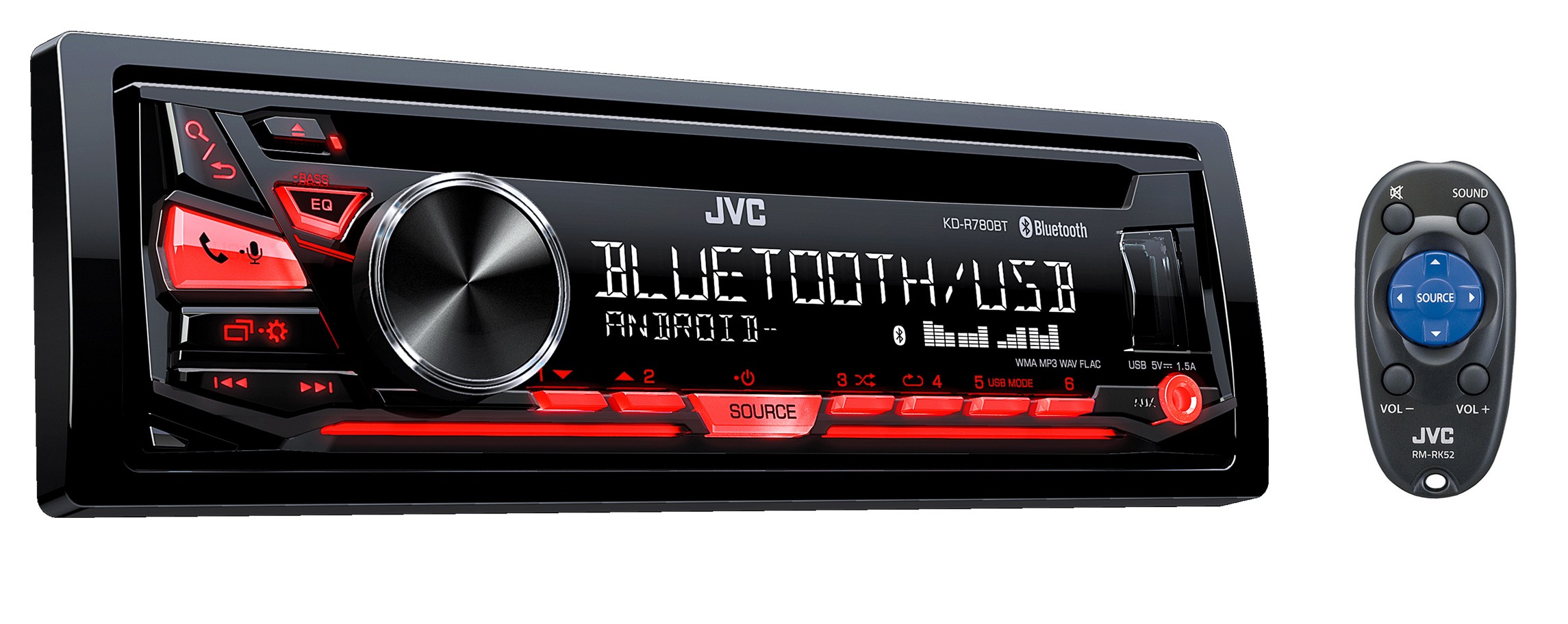 JVC KD-R780BT Single DIN Bluetooth CD Receiver