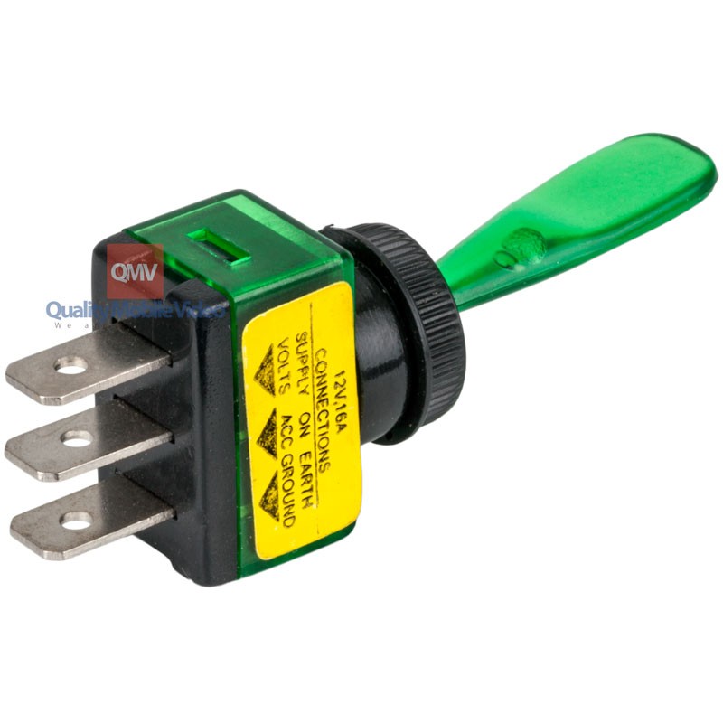 Accele 178GRN Toggle Switch with Green LED indicator