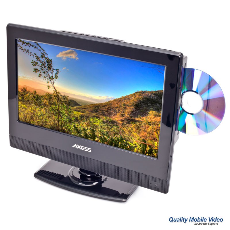 Axess TVD1801-13 13" HD LED TV with AC/DC power adapter and built in DVD
