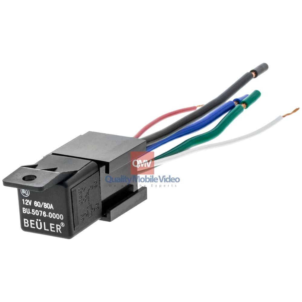 Beuler BU5076BRS 12 VDC Automotive 5-Pin Relay SPDT 60/80A with plastic ...