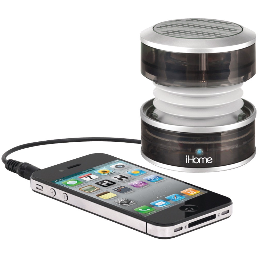 iHome IHM60GT Rechargeable Mini Speaker (Translucent Gray)