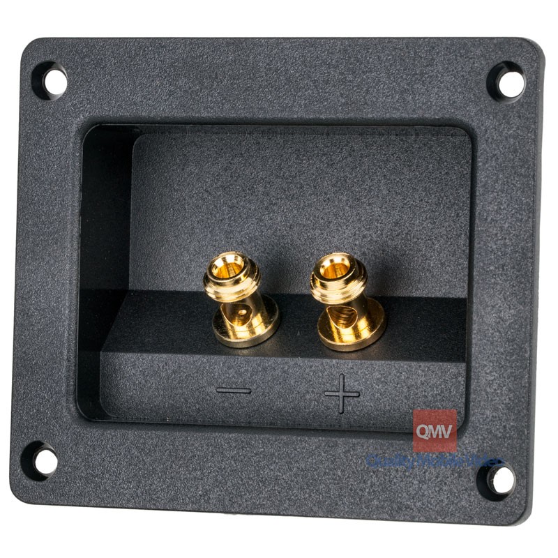 The Install Bay TCSB Square Recessed Terminal Cup with Gold Binding Posts