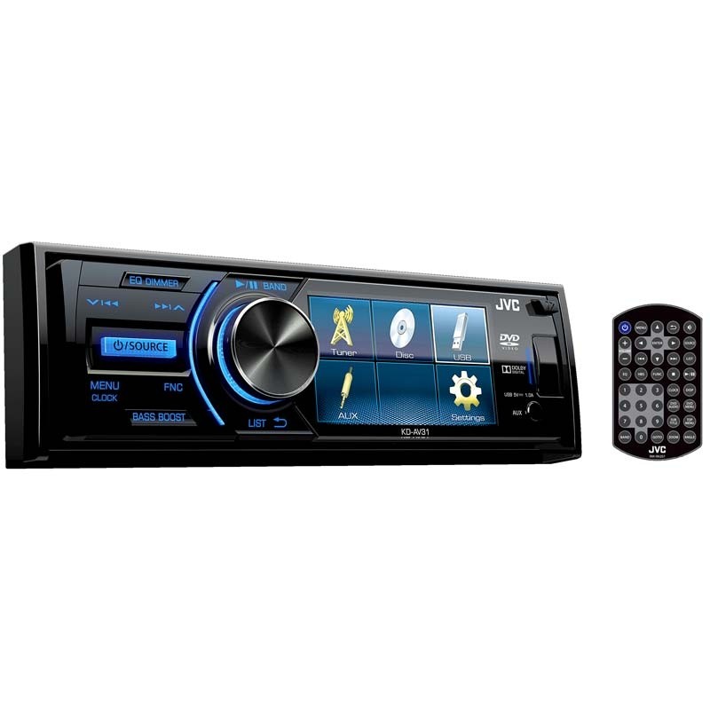 JVC KD-AV31 Single DIN In-Dash Digital Media DVD Receiver with Pandora ...
