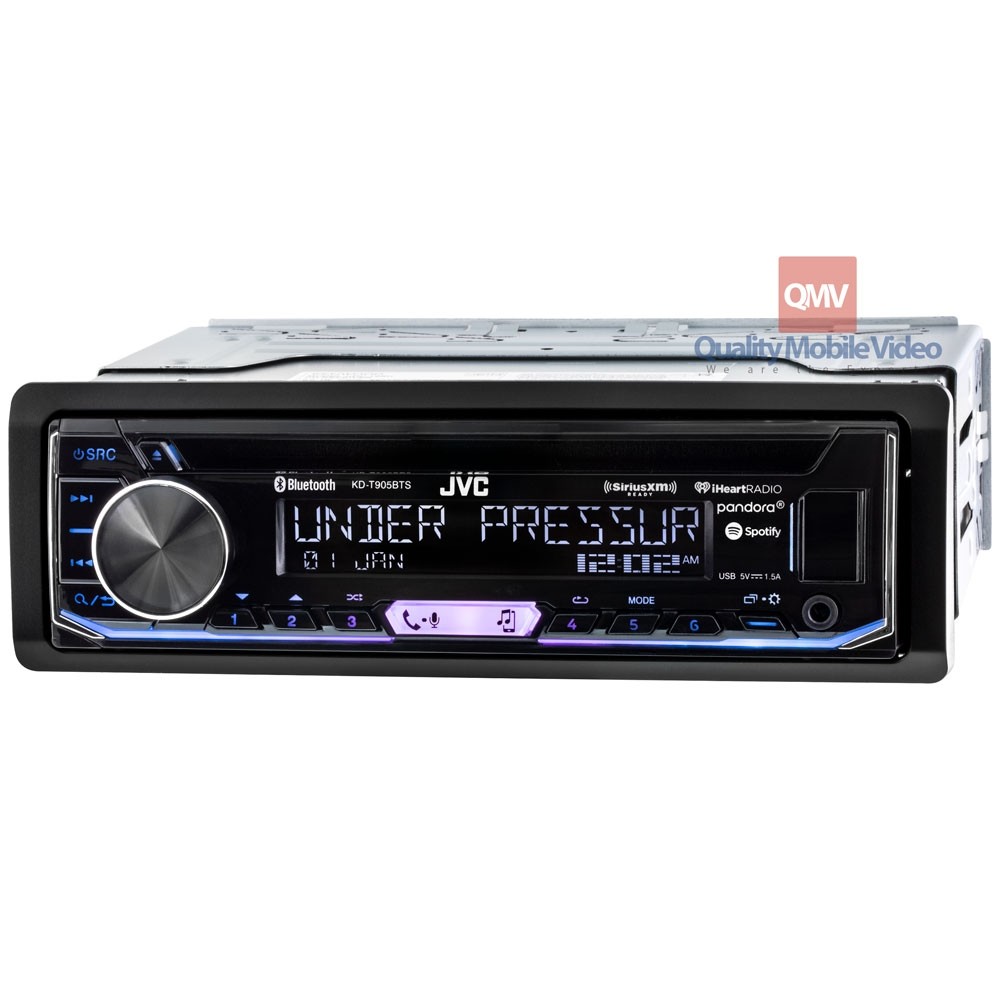 JVC KD-T905BTS Single DIN Bluetooth CD Receiver with USB and SiriusXM Ready