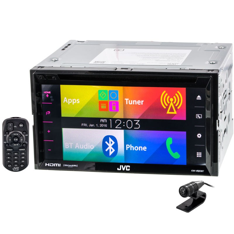 JVC KW-V620BT "El Kameleon" 6.8 inch Double DIN Touchscreen DVD Receiver with Bluetooth, Pandora ...