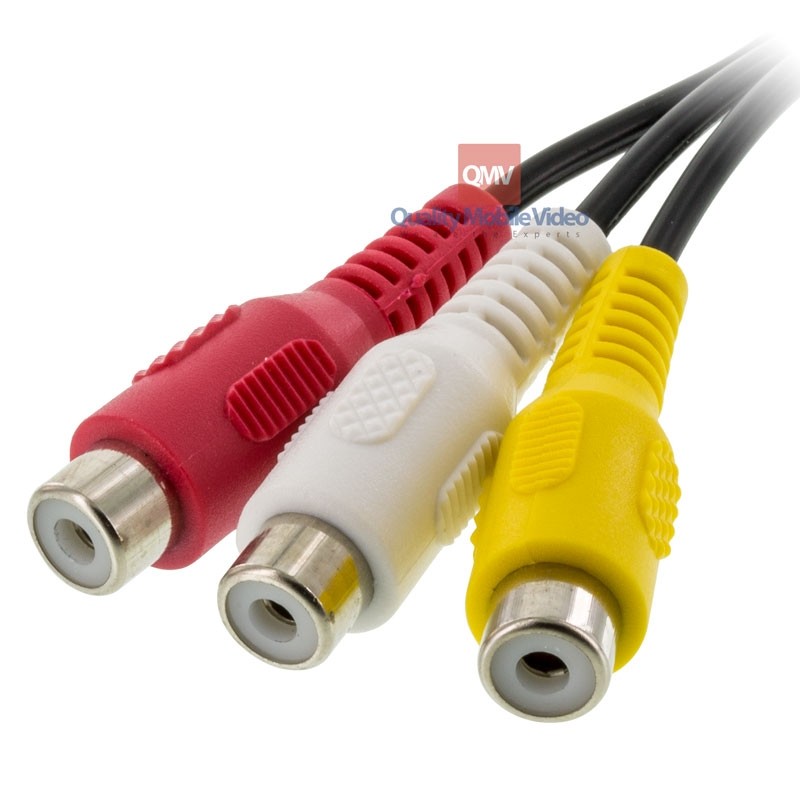 QMV TOP-35AV1 Right angle 3.5mm Phono Plug to Audio Video RCA