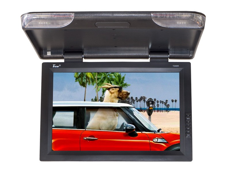 Tview T256IR 25 Inch Roof Mount Flip Down LCD Monitor with IR Infrared ...