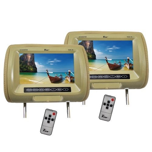 Tview T91PL-TAN Pair of 9 inch Headrest Monitors with Wireless Headset ...
