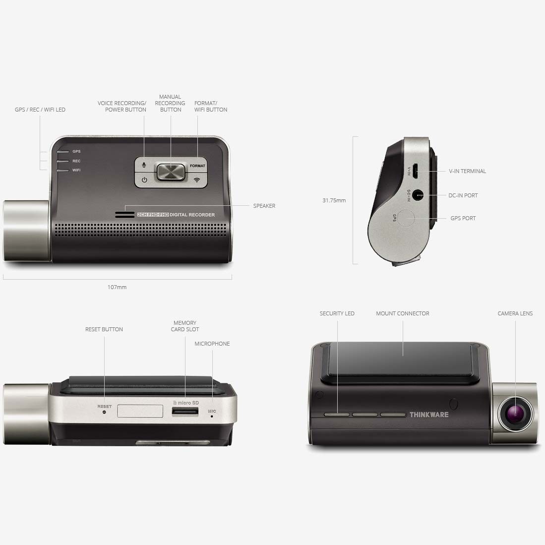 Thinkware F800 PRO 1080P Dash Camera with Wifi, 32 GB SD Card and ...