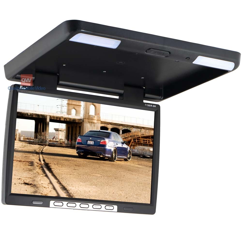 Tview T156IR 15.4 Inch Roof Mount Flip Down LCD Monitor - Black
