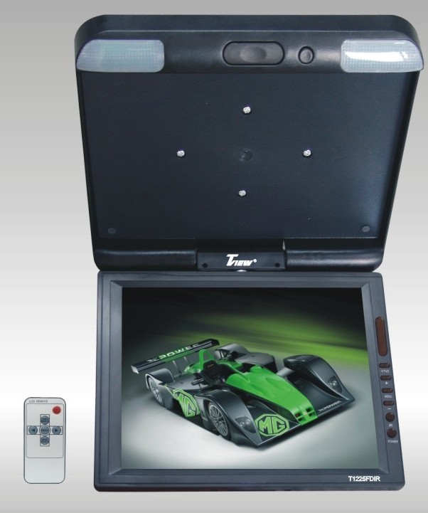 Tview T1255FDIR 12 Inch Roof Mount Flip Down LCD TFT Monitor with Built ...