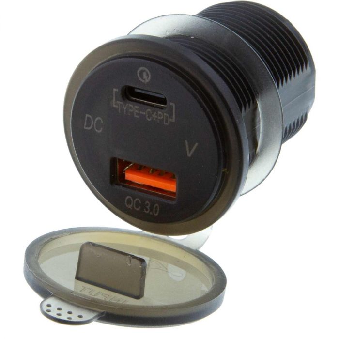 Accelevision USBR-QC Flush Mount Full size USB jack and USBC Jack for ...