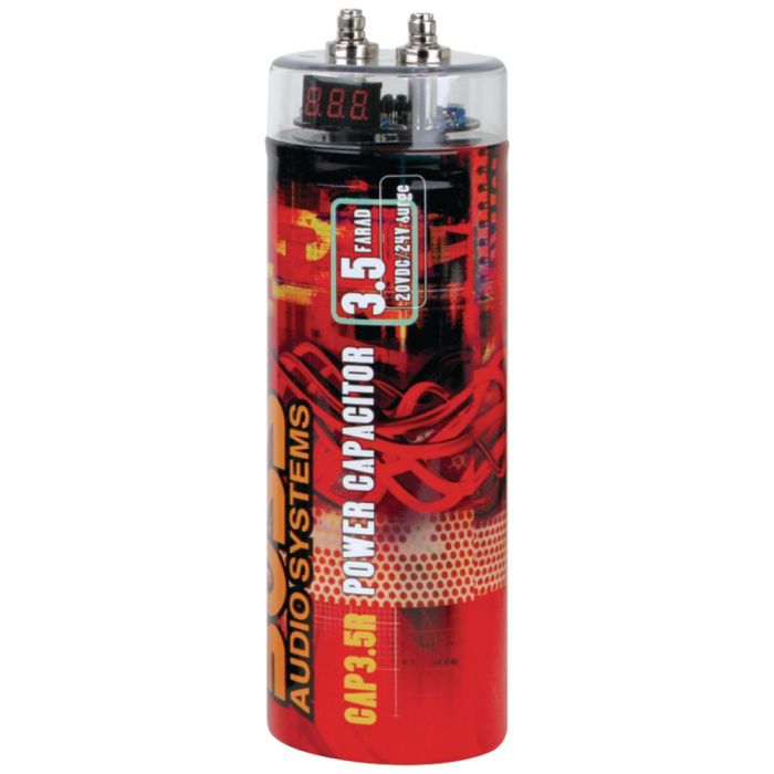 Boss Audio CAP3.5R Red Chrome Capacitor 3.5 Farad