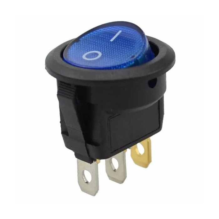 Quality Mobile Video 01001-B Fully illuminated SPST Round Rocker Switch ...