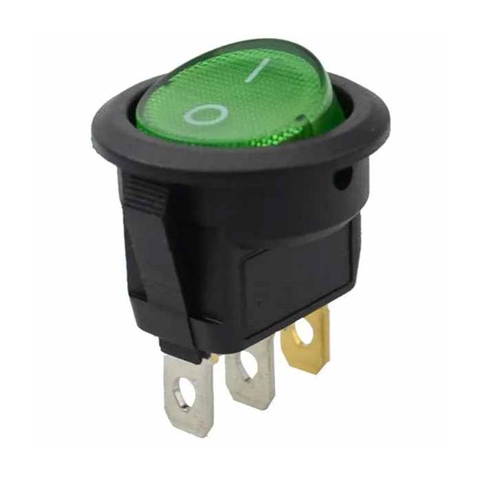 Quality Mobile Video 01001-G Fully illuminated SPST Round Rocker Switch ...