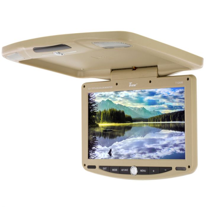 Tview T126IRTN 12 Inch Roof Mount Flip Down Monitor with IR Infrared ...