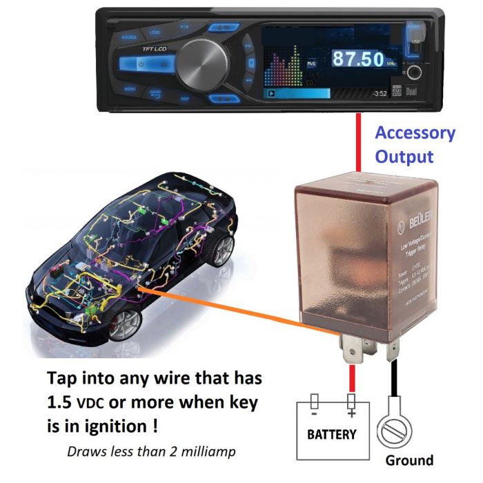 Beuler BU511LV 12 VDC Automotive 5-Pin SPDT Time Delay Relay with ...