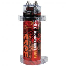 Boss Audio CAP2R Red Chrome Capacitor 2 Farad