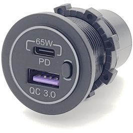 Accelevision USBR-QCW65 Flush Mount Full size USB jack and USBC Jack ...